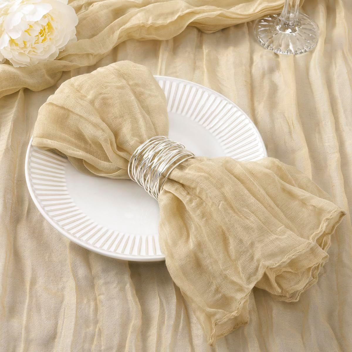 50 pack champagne cheese cloth napkins summer napkin set 50, 2121 inch ...
