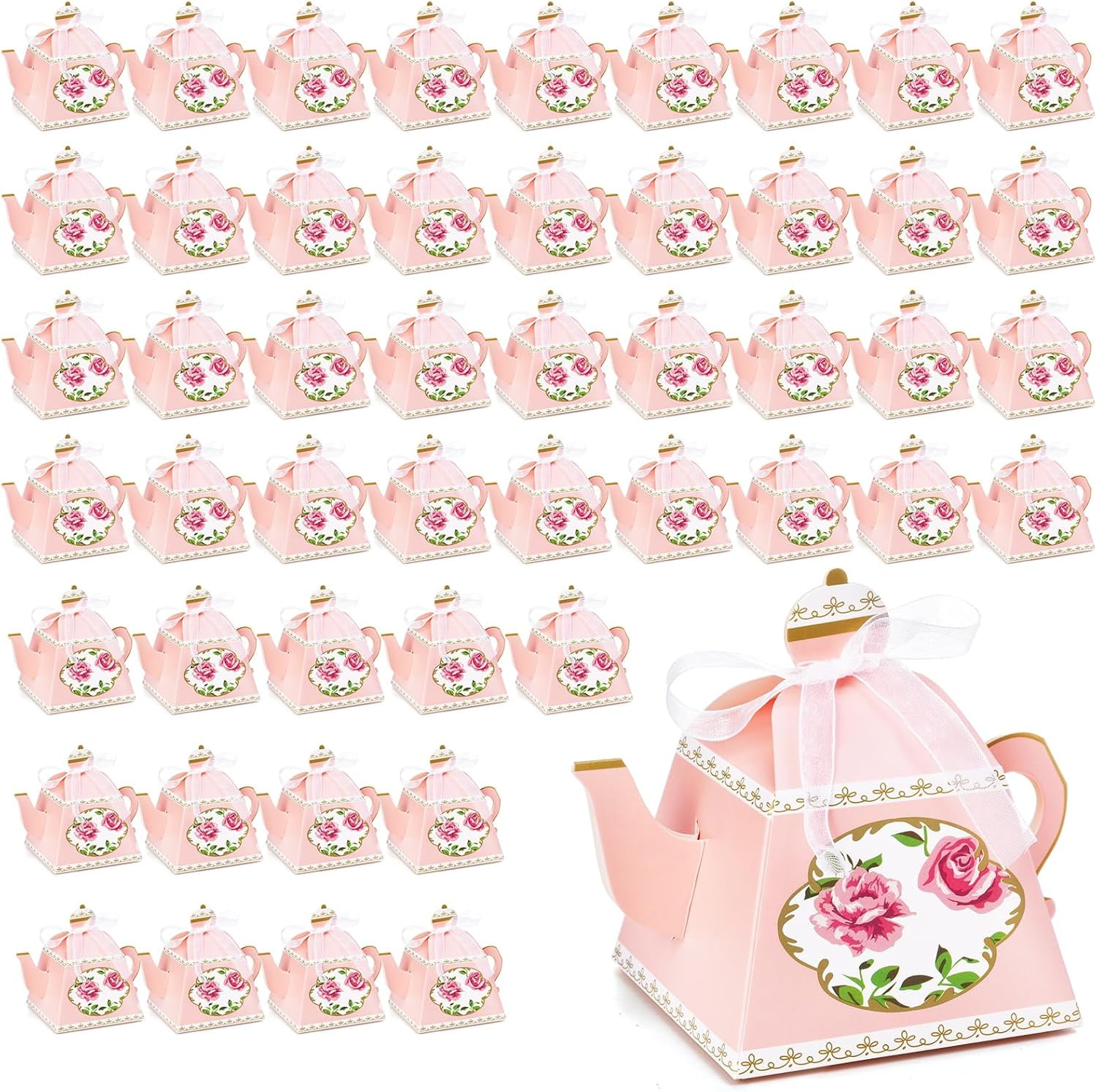 **50 pack teapot candy boxes, vintage floral teapot box, mini teapot ...