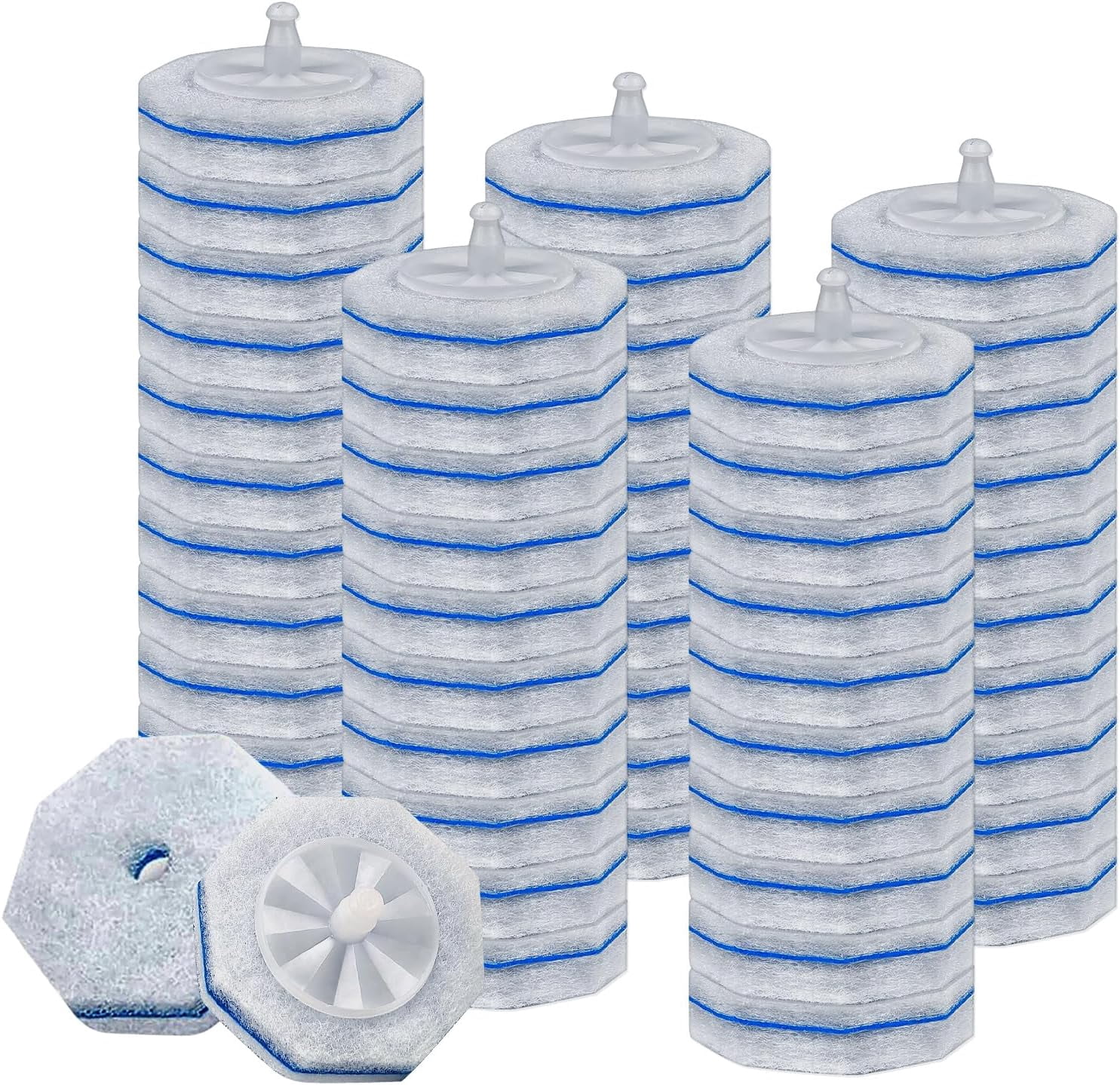 50-pack toilet brush head refills, upgraded replacement heads ...
