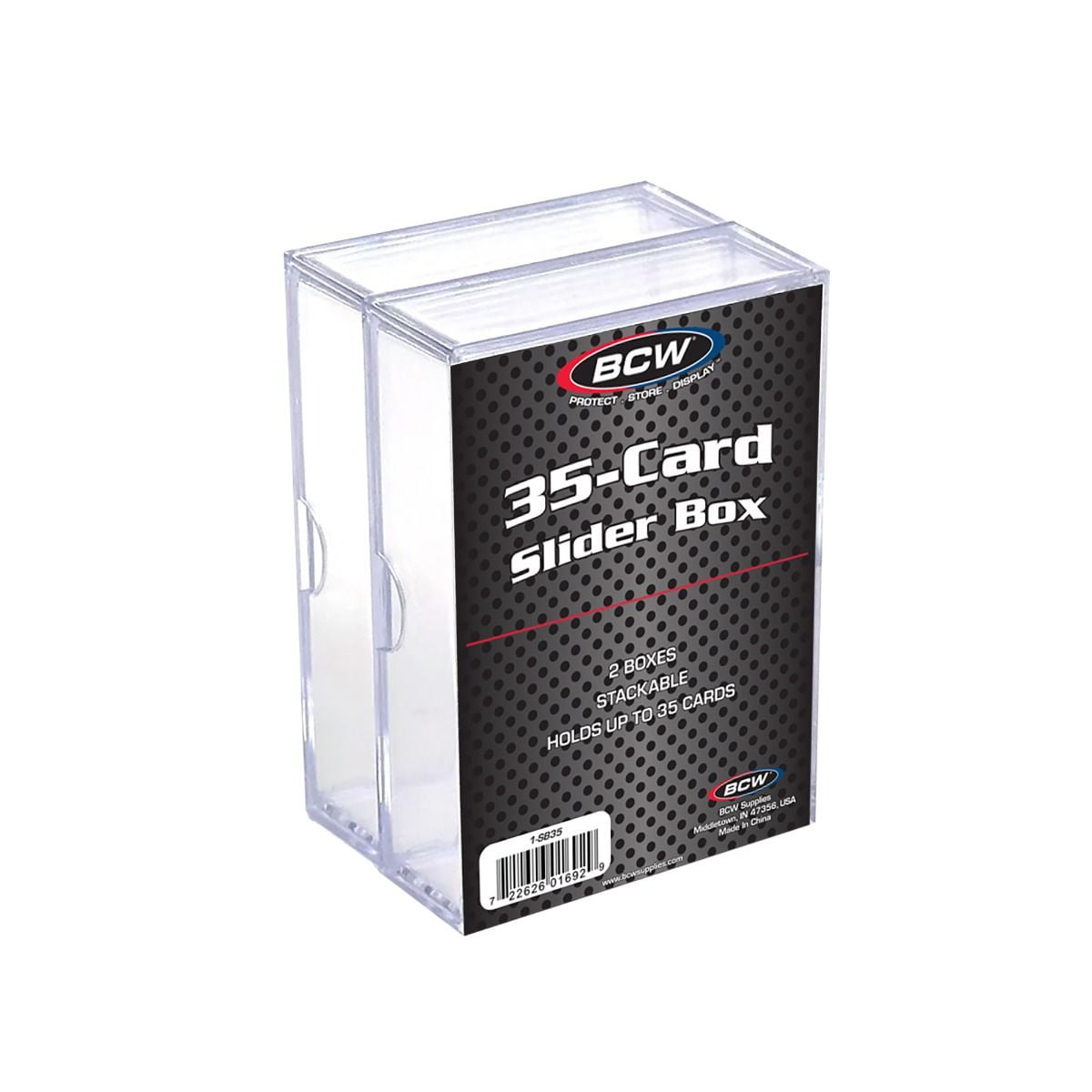 50 packs of 2 (100) BCW 2-Piece Slider Boxes. Holds 35 Standard Sized ...