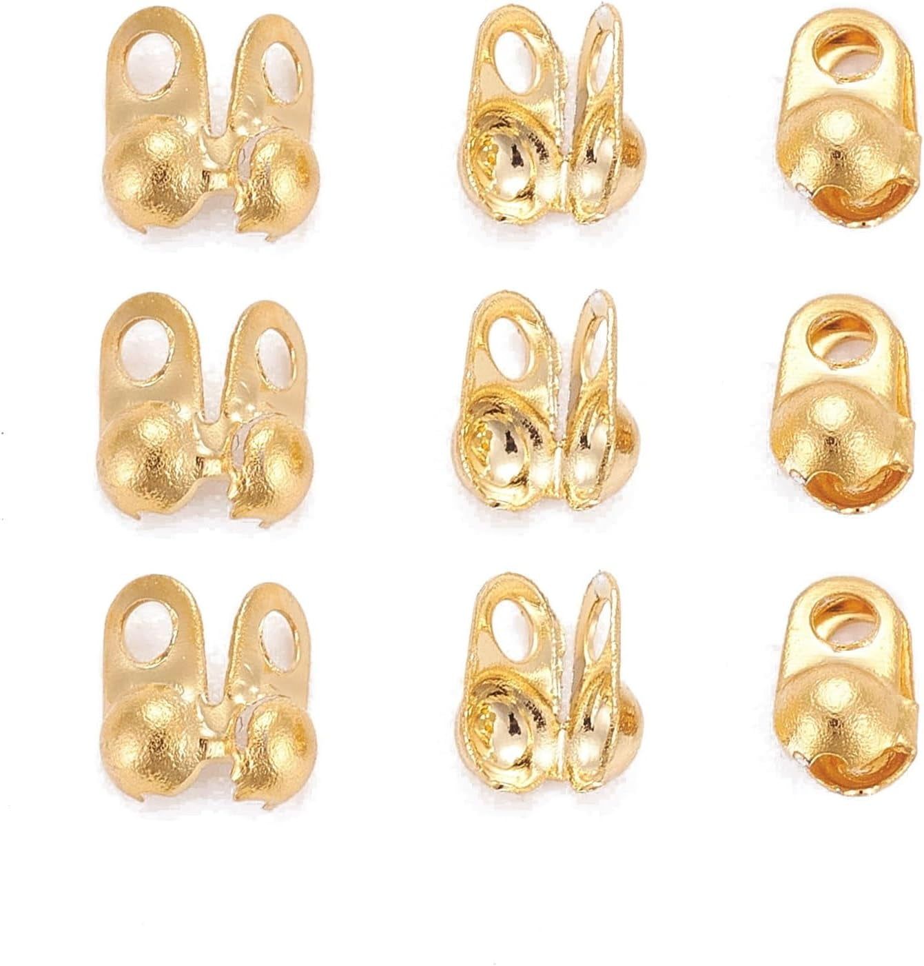 50 pc 304 Stainless Steel Charm Tips Calotte Ends Clamshell Knot Cover ...