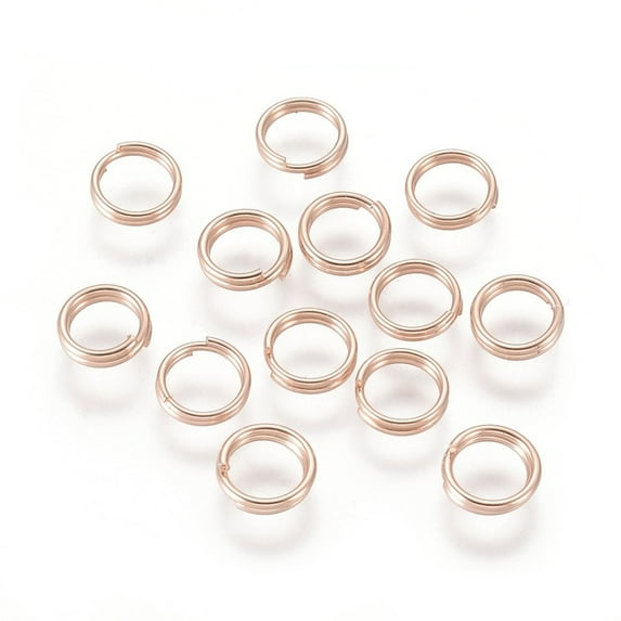 50 pc 304 Stainless Steel Split Rings Double Loops Jump Rings Rose Gold ...