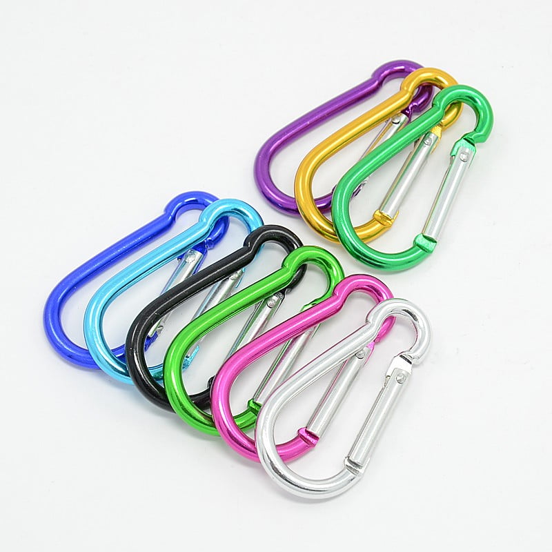 50 pc Aluminum Rock Climbing Carabiners Key Clasps Quick Links Platinum ...