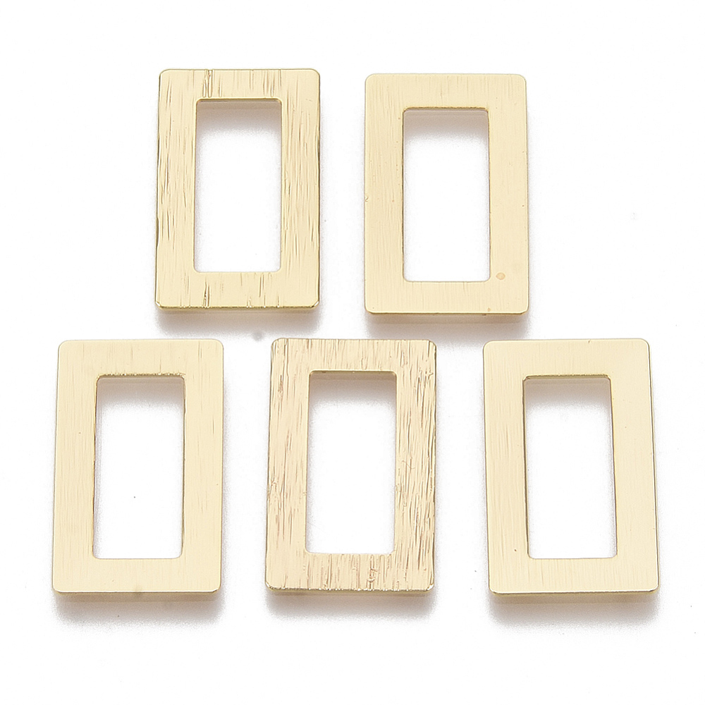 50 pc Brass Linking Rings Nickel Free Rectangle Real 18K golden Plated ...