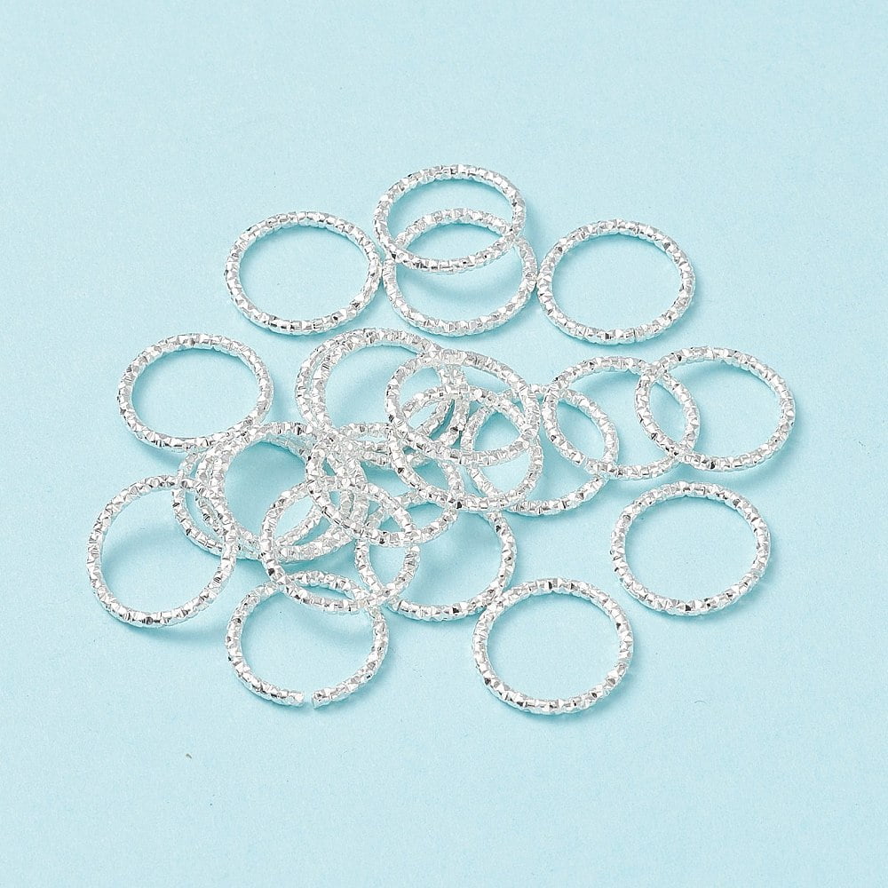 50 pc Iron Textured Jump Rings Soldered Jump Rings Closed Jump Rings ...