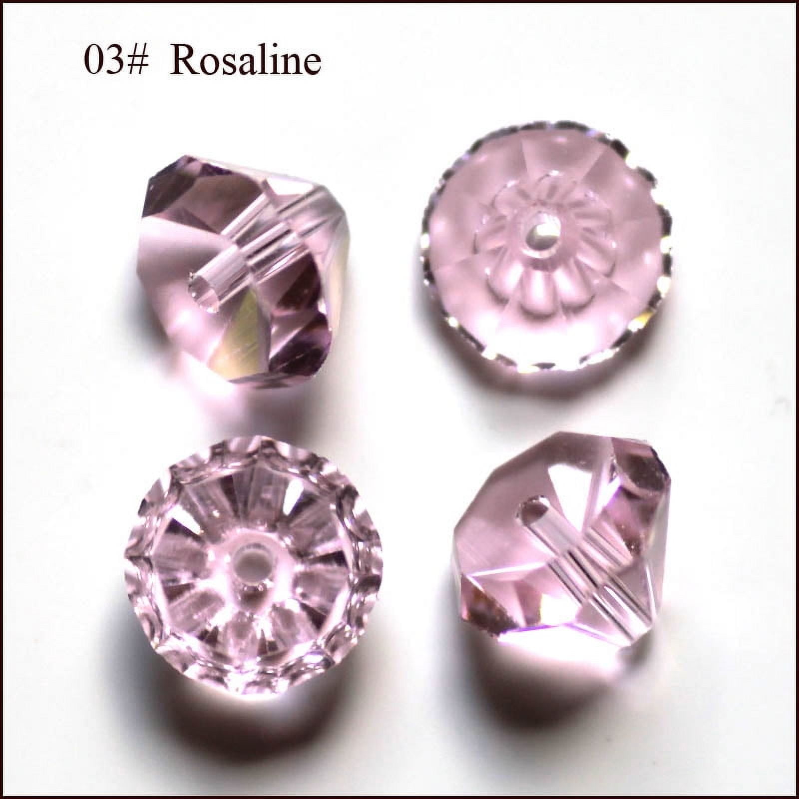 50 pc K9 Glass Imitation Austrian Beads Grade AAA Faceted Diamond Pink ...