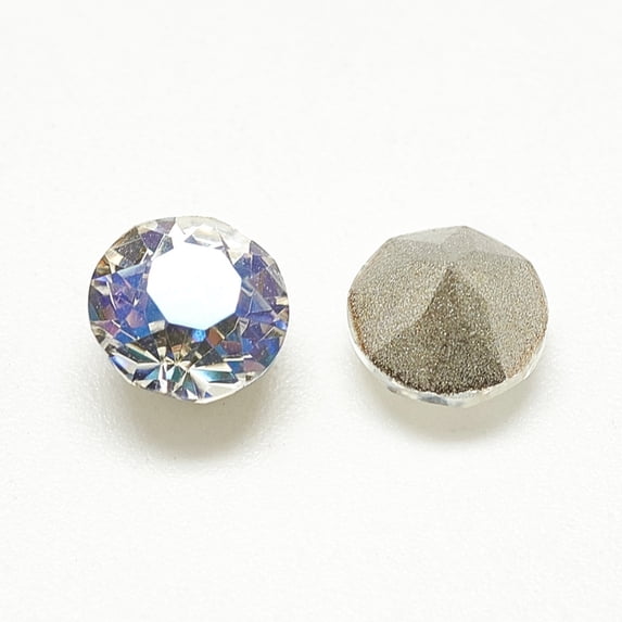 50 pc Pointed Back Glass Rhinestone Cabochons Back Plated Faceted ...