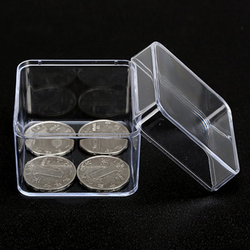 50 pc Polystyrene(PS) Plastic Bead Containers Cube Clear 5.6x5.6x5cm ...