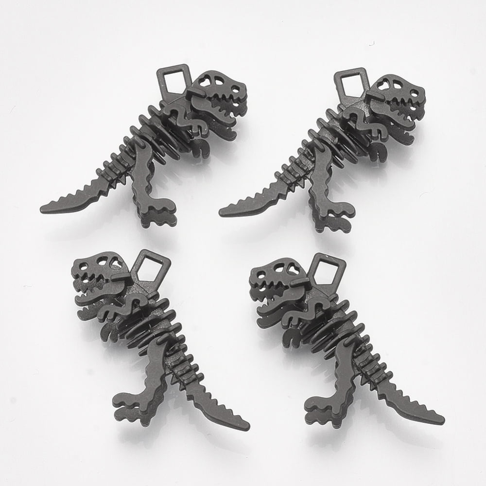 50 pc Smooth Surface Alloy Pendants 3D Dinosaur Bones Matte Gunmetal ...