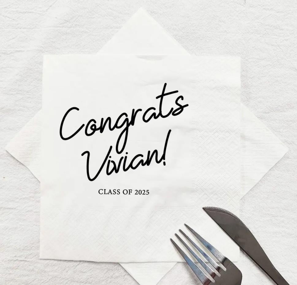 50 pcs 2025 Graduation Party Napkins, Personalized Graduation Napkins ...
