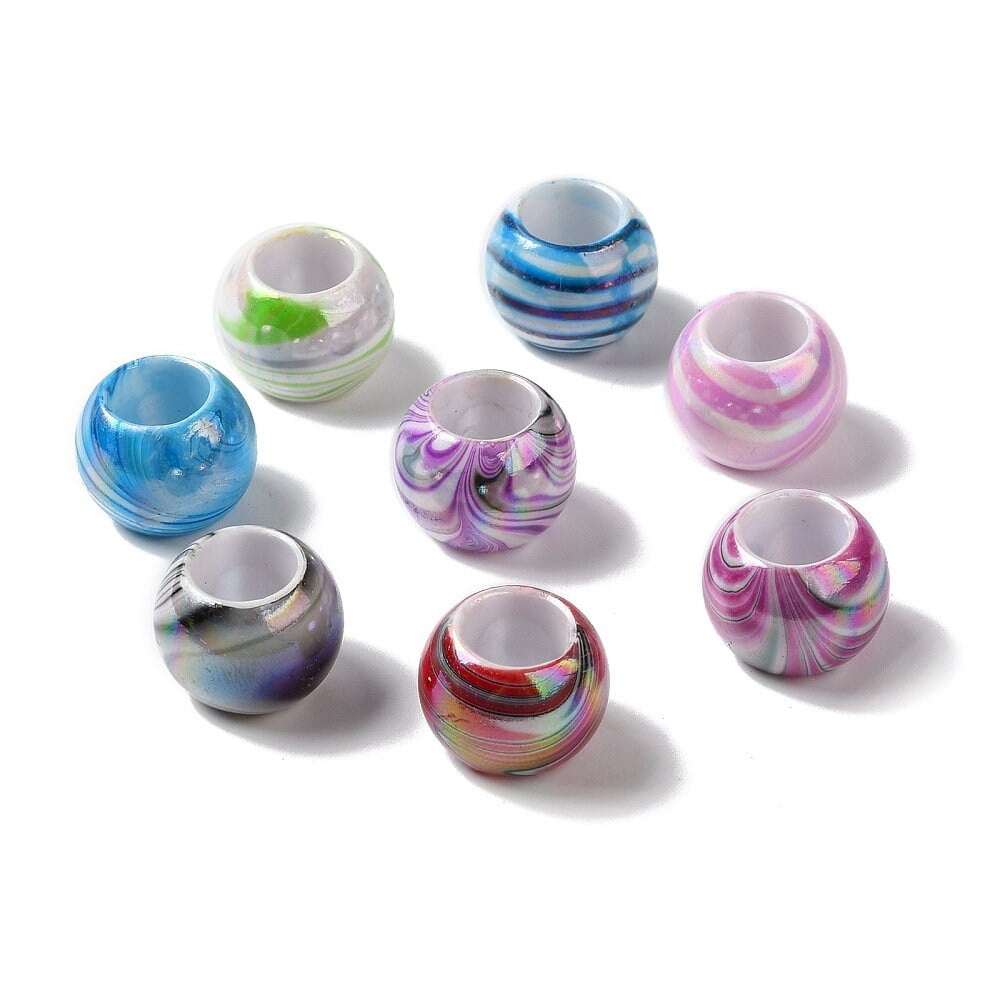 50 pcs Acrylic Assortment of Colors Smooth Ball Spacer Beads - 18mm ...