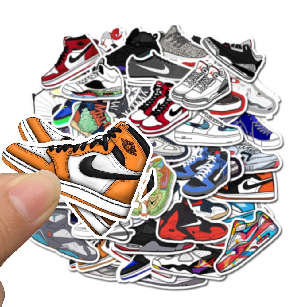 50 pcs Basketball Shoes Stickers | Laptop Skateboard Decals ...
