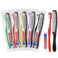 25 pack White Disposable Toothbrushes with Toothpaste and Comb,10g ...