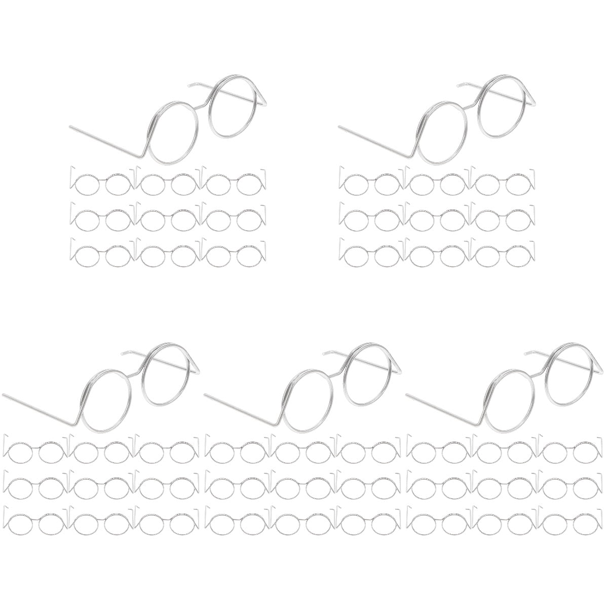 50 Pcs Doll Glasses Metal Wire Rim Doll Eyewear Mini Sunglasses Dolls Dress Up Toys