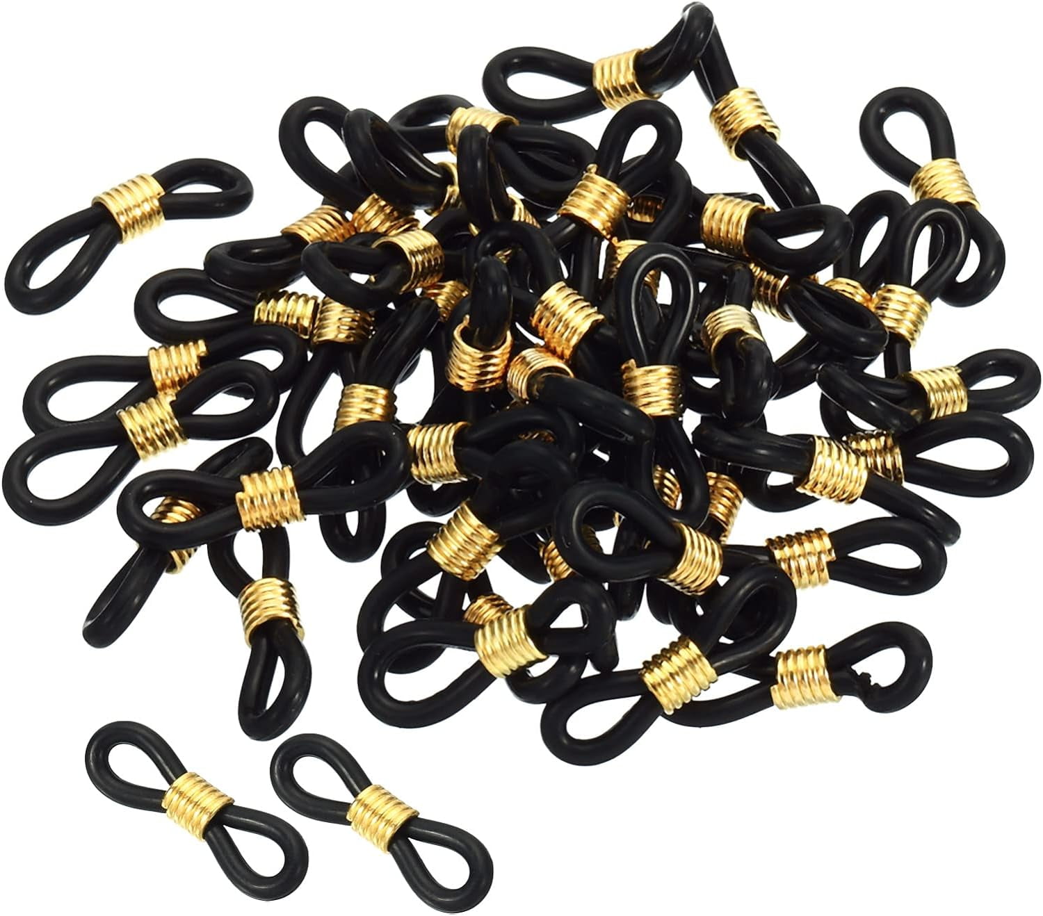 50 pcs Eyeglass Chain Connector, Adjustable Anti Slip Silicone Rubber ...