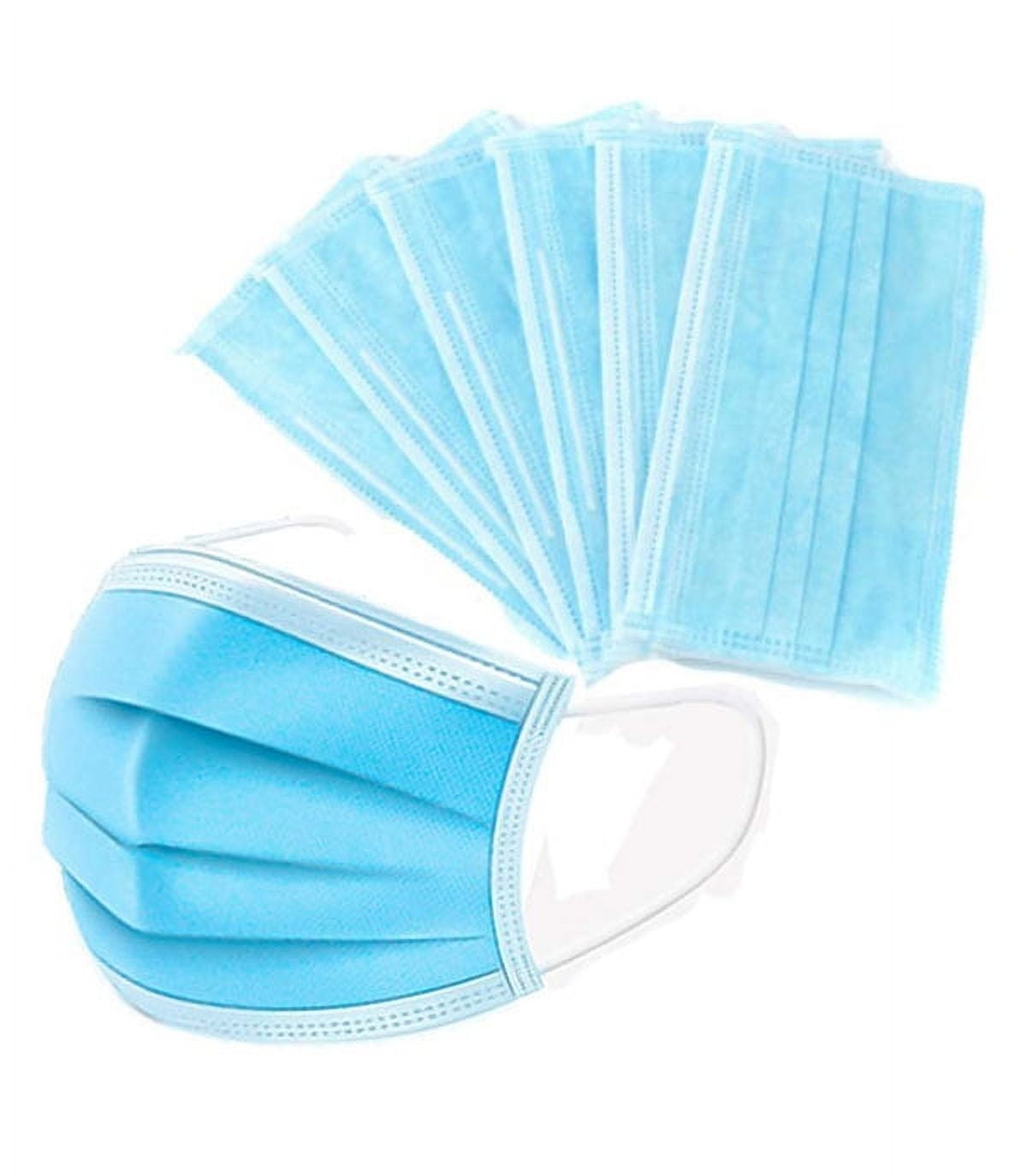 50 pcs Face Mask Mouth & Nose Protector Disposable Masks Blue 3-PLY ...