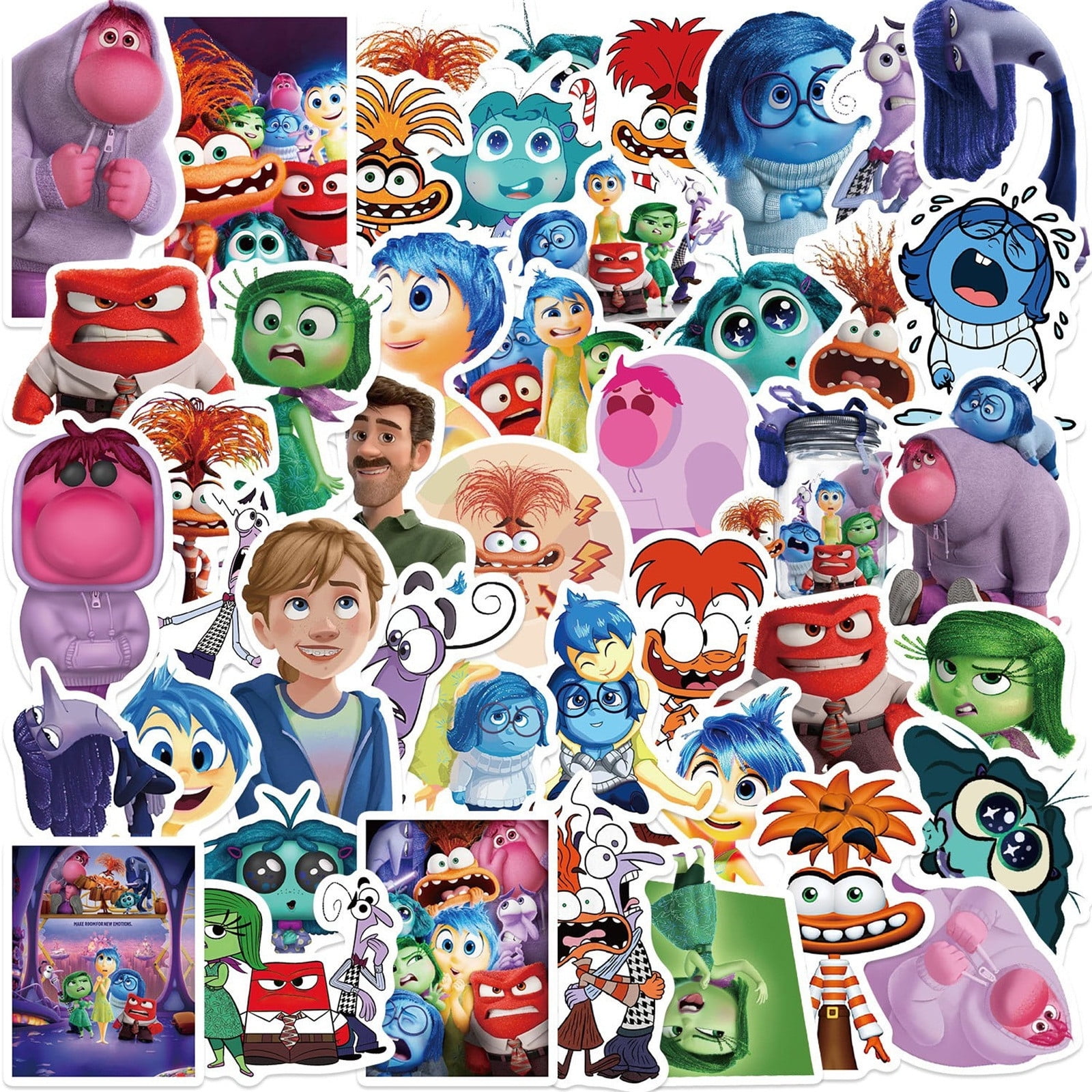 50 pcs Inside Out 2 Cartoon Stickers, Animation Stickers Water Bottle ...