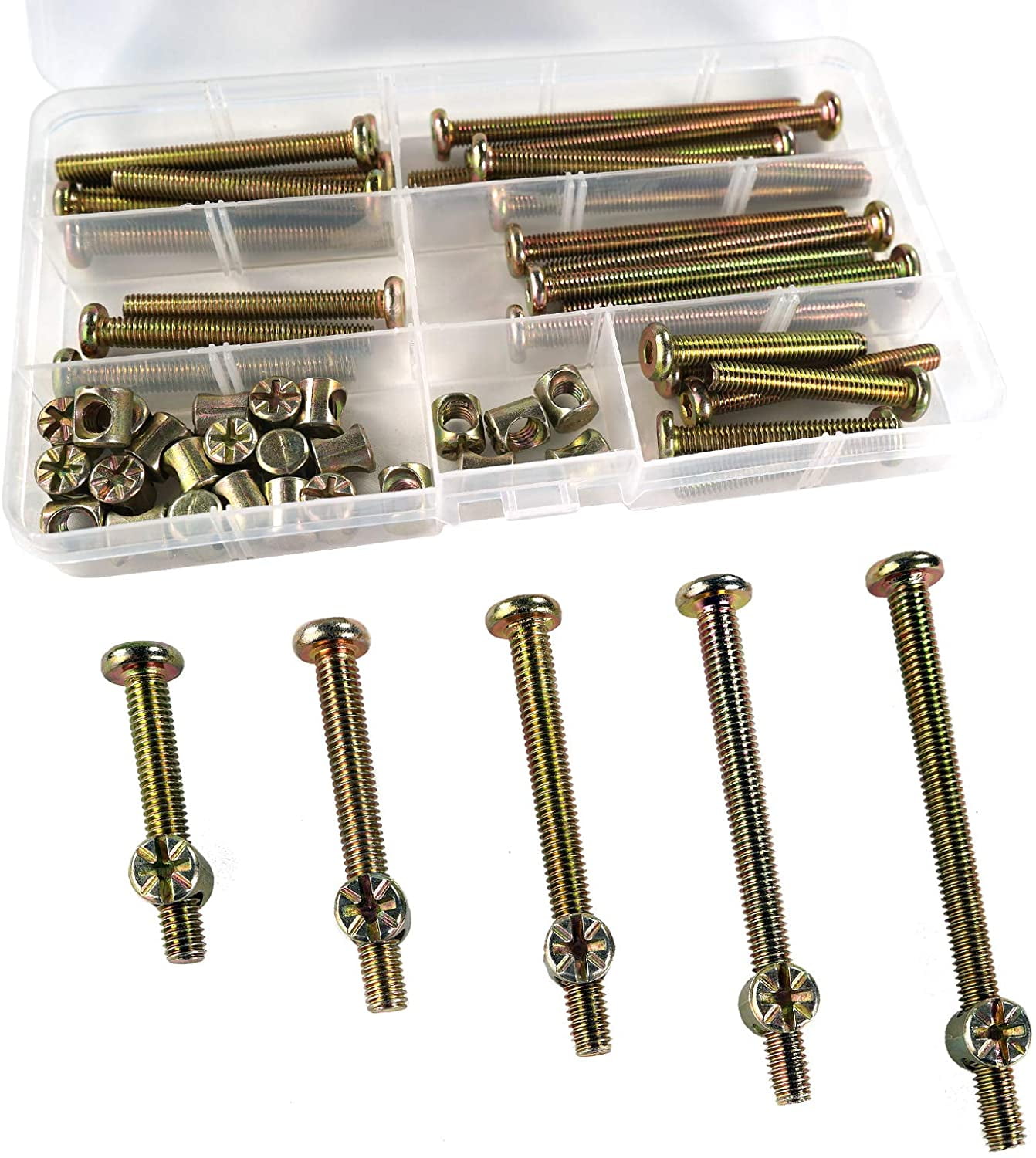 50 pcs M6 Cabinet Hex Socket Screw Bolt & Barrel Nuts for Furniture ...