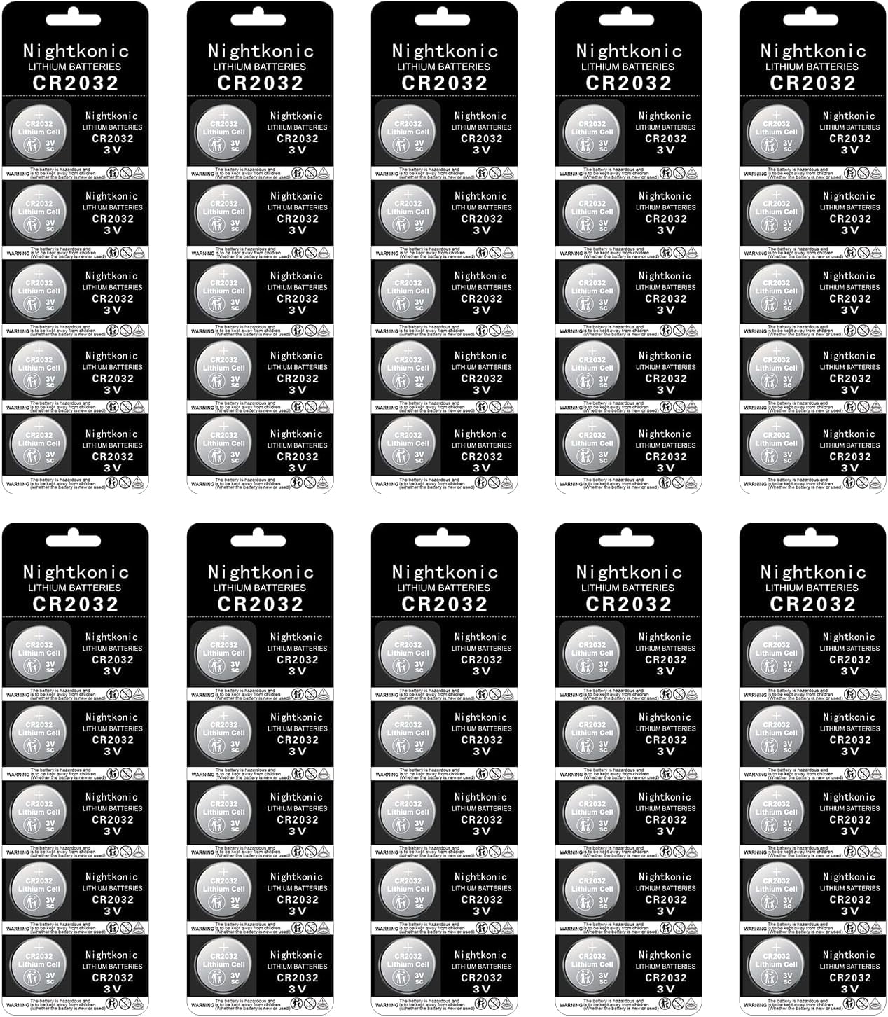 50 pcs Pack - CR2032 Battery 3v Lithium Button Cell Coin 2032 Battery ...