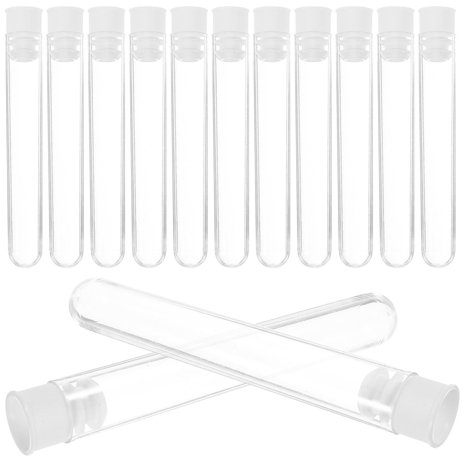 50 pcs Small Test Tubes Clear Plastic Test Tube Scientific Experiment ...