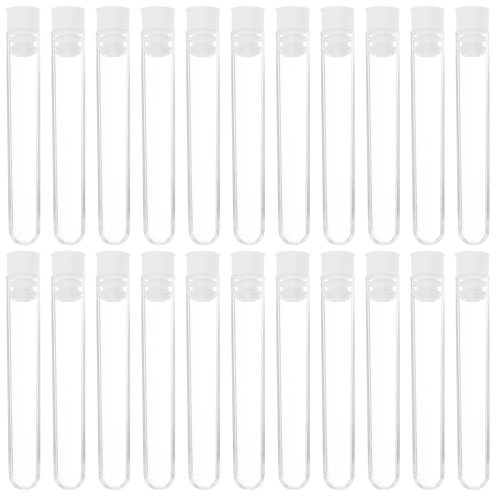 50 pcs Small Test Tubes Clear Plastic Test Tube Scientific Experiment ...