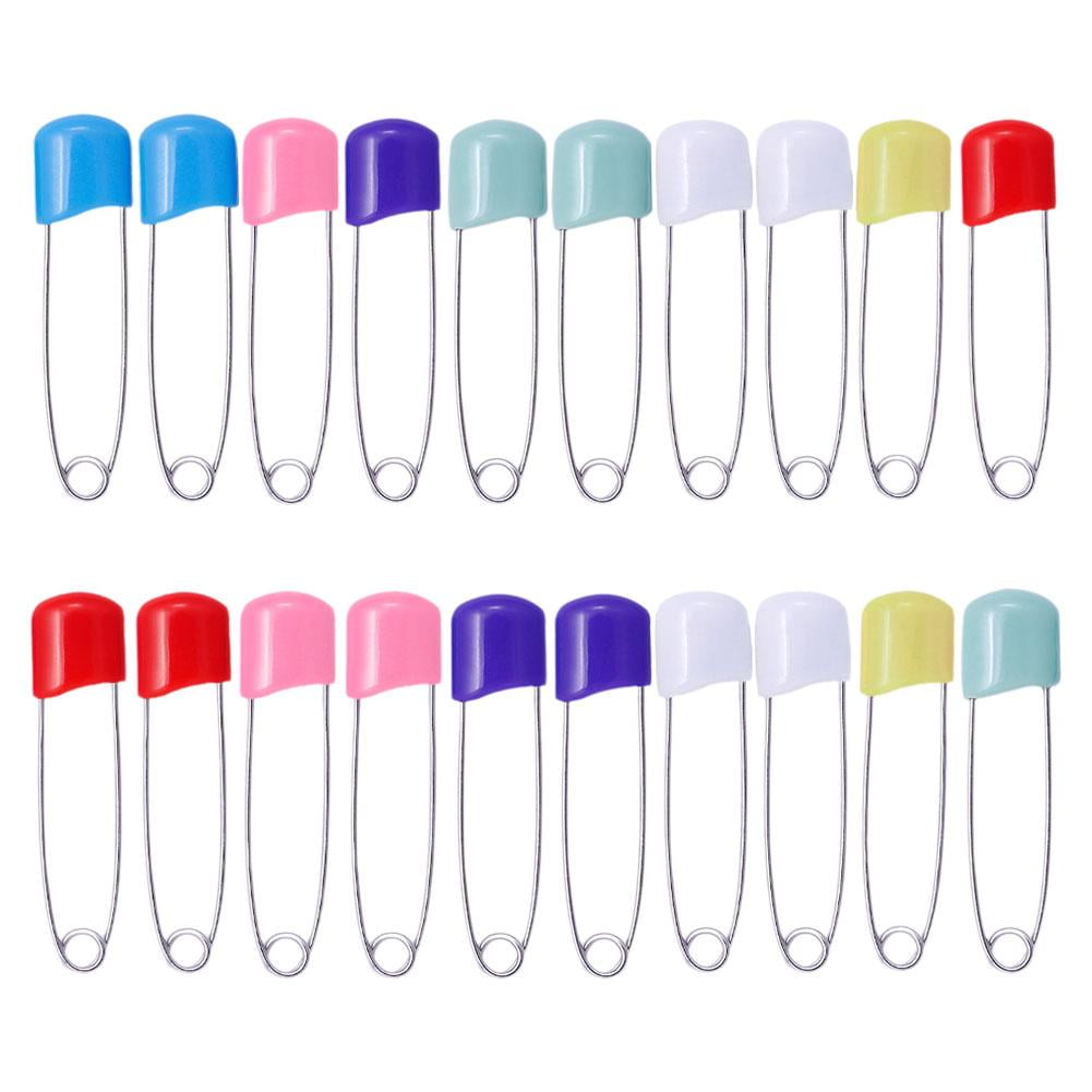 50 pcs Stainless Steel and Plastic Safety Pins Assorted Colors, 5.3cm ...