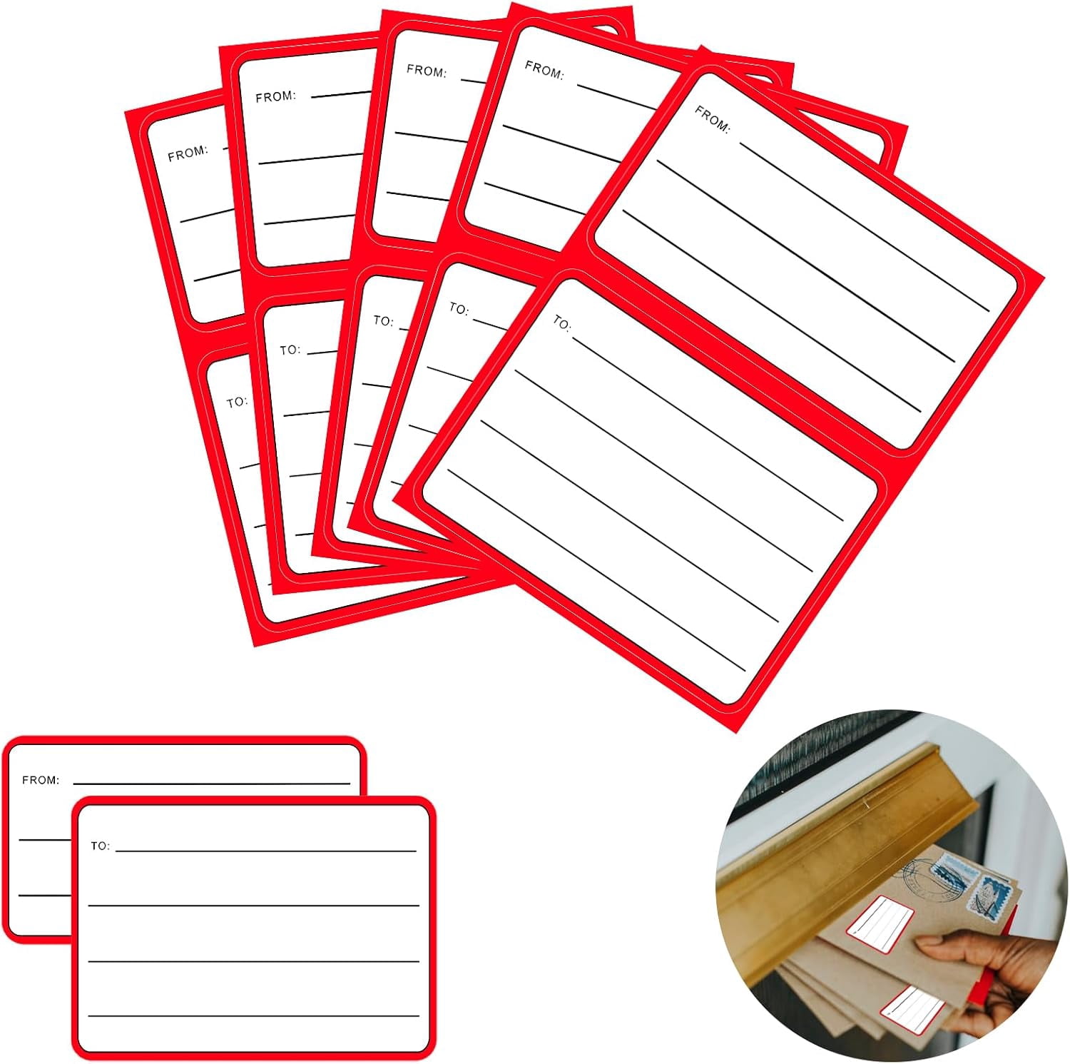 50 pieces of address labels, size 3.5×4.5 inches, recipient/sender ...
