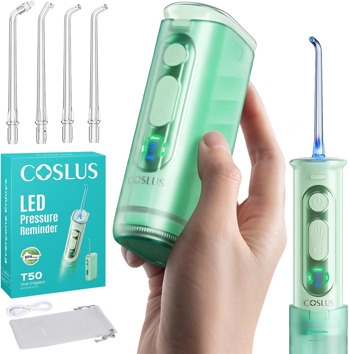 50 portable water flosser travel version: mini cordless flosser with ...