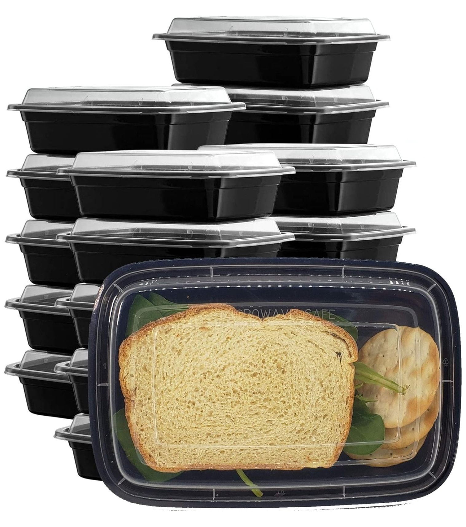 50 sets Rectangle 24oz Meal Prep Containers with lids Microwavable Food ...