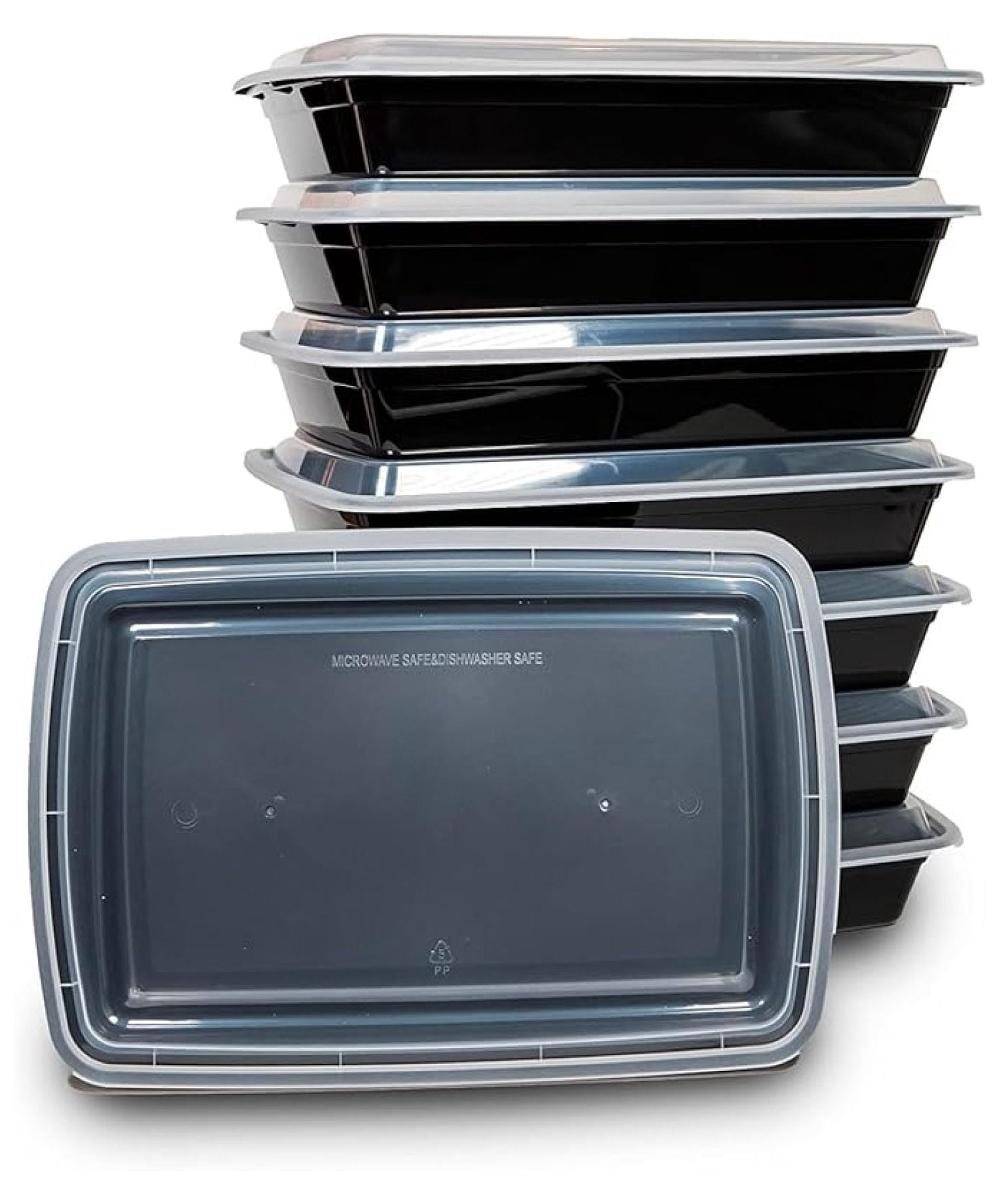 [50 sets Rectangle 58oz Meal Prep Containers with lids Microwavable ...