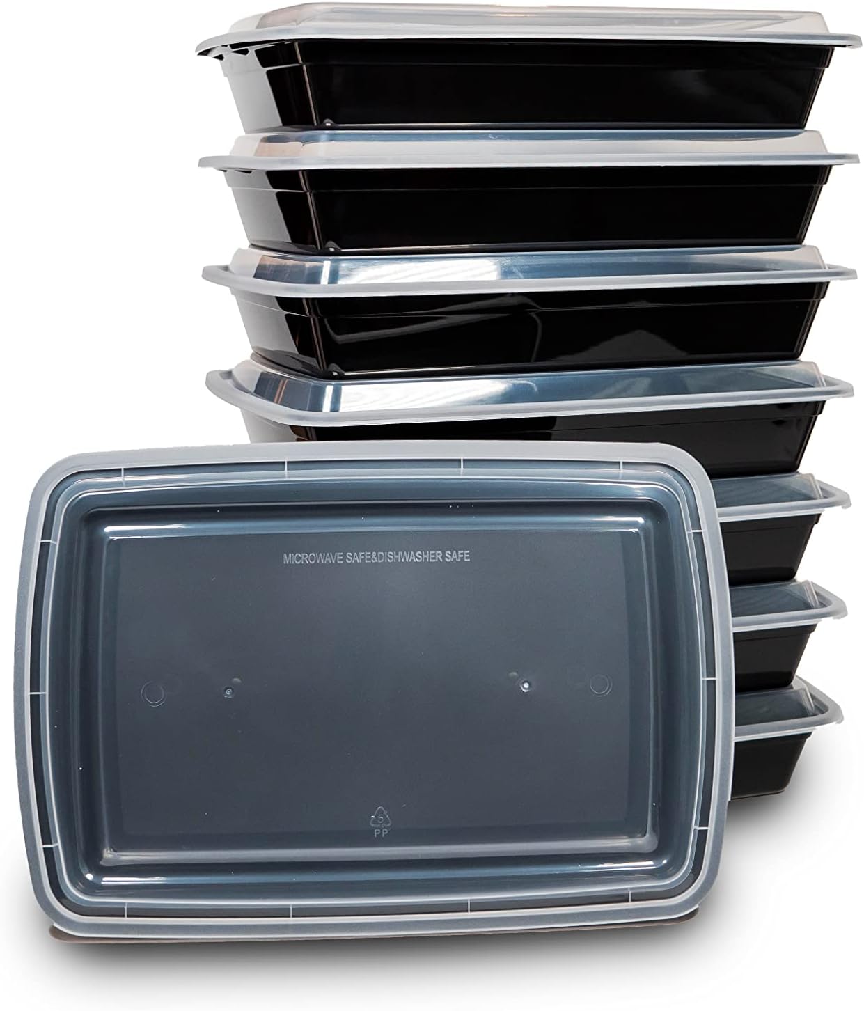 50 sets Rectangle 58oz Meal Prep Containers with lids Microwavable Food ...