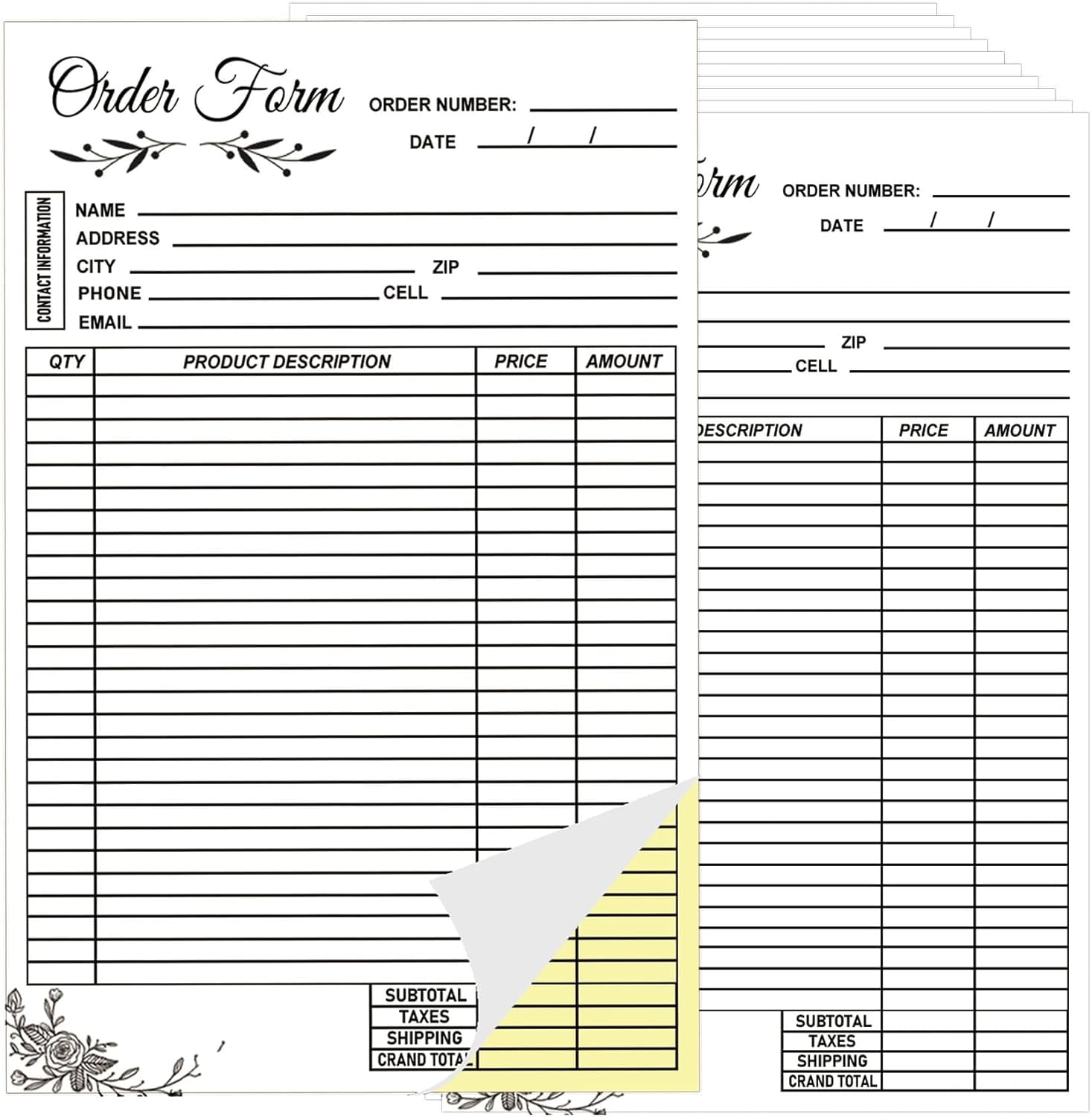 50 sets Sales Invoice Order Form Book 2-Part Carbonless Copy Invoice ...