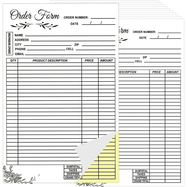 50 sets Sales Invoice Order Form Book 2-Part Carbonless Copy Invoice ...