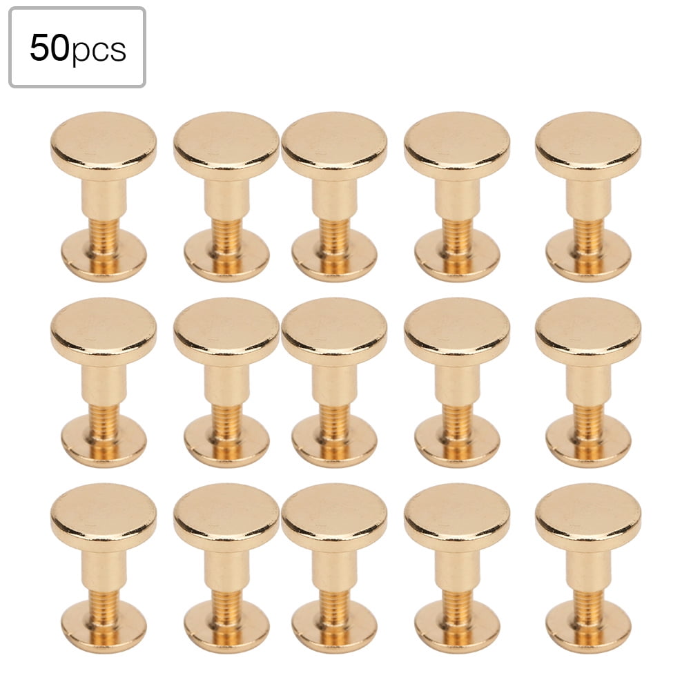 50 sets of 8mm pure copper flat rivets, leather strap screw kit, for ...