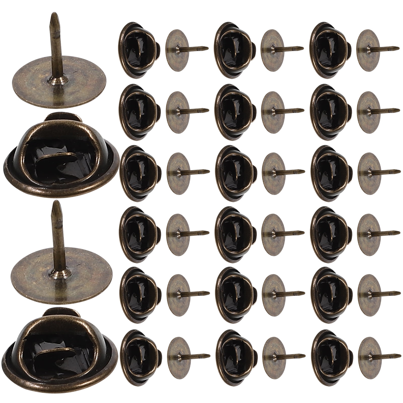 50 Sets of Pin Back Clutch with Locking Mechanism for Enamel Pin Tie ...