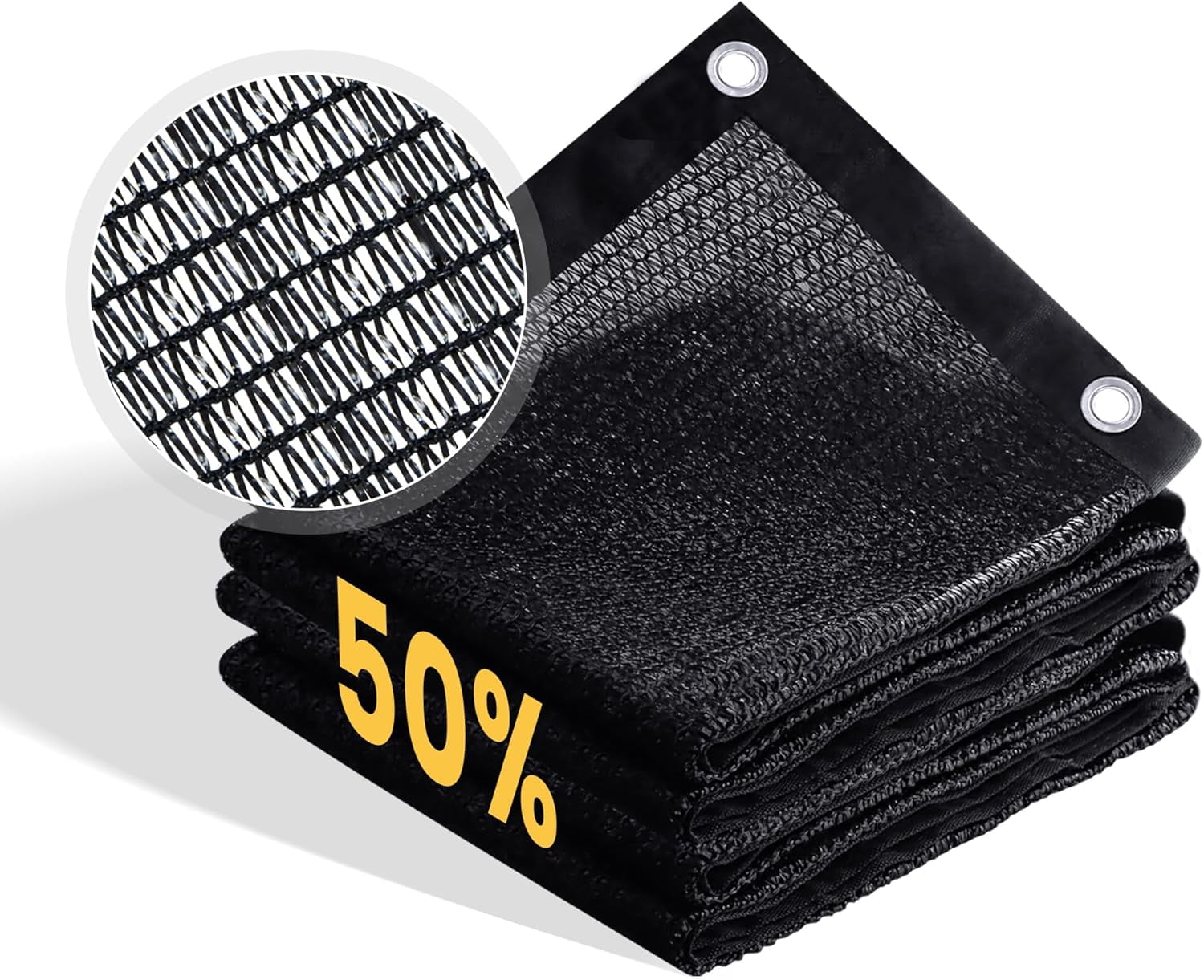 **50% shade cloth, 7x17ft durable black mesh trap with every 3 ft ...