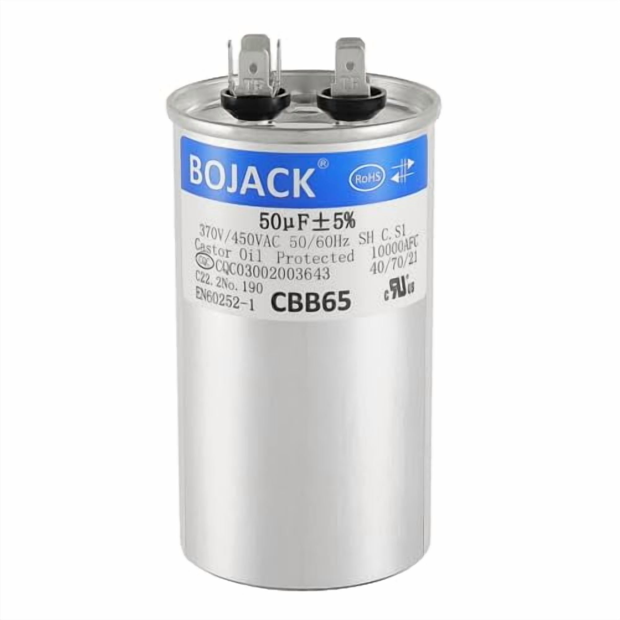 50 uF ±5% 50 MFD 370/450 V CBB65 Round Run Start Capacitor for AC Motor ...