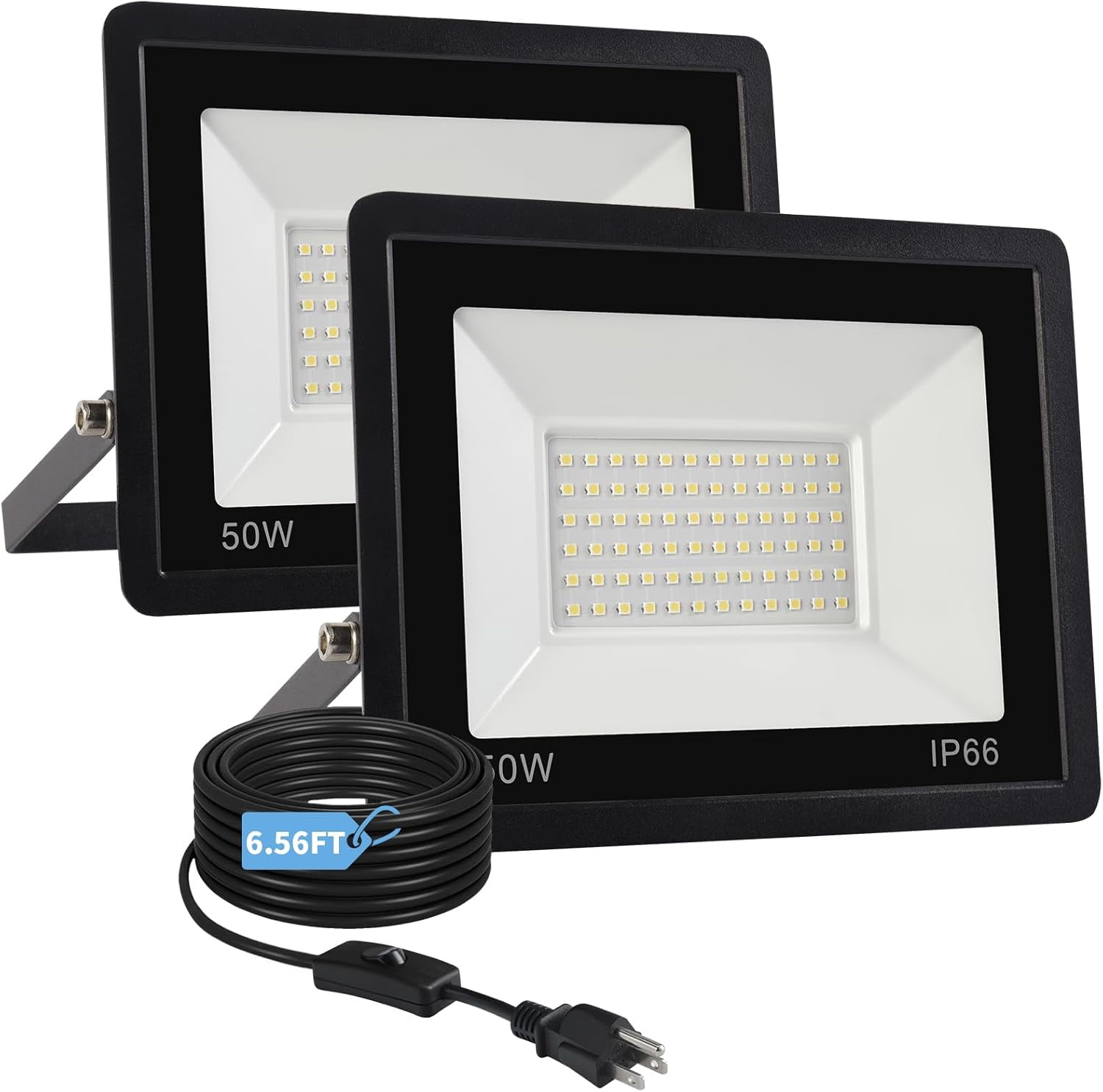 50-watt outdoor floodlight, 8000-lumen work light, 66 waterproof safe ...