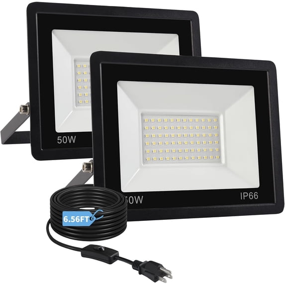 50-watt outdoor floodlight, 8000-lumen work light, 66 waterproof safe ...