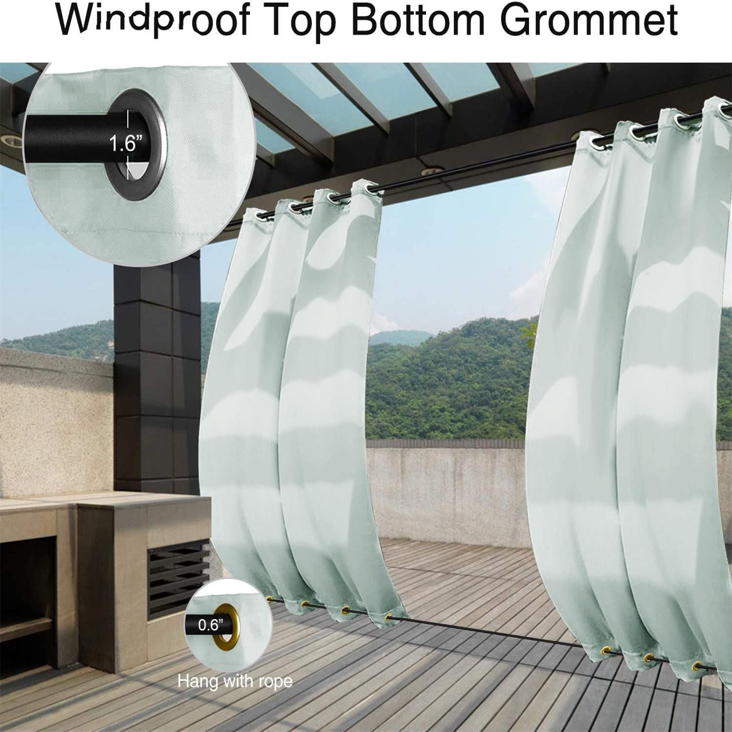 50 x 120 inch top and bottom with grommets Window Curtain Panel, Creamy ...