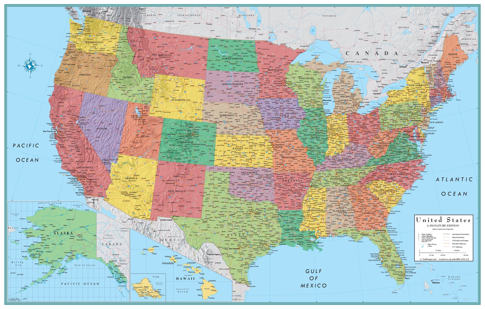 50" x 32" RMC Signature Edition United States Wall Map - Laminated ...