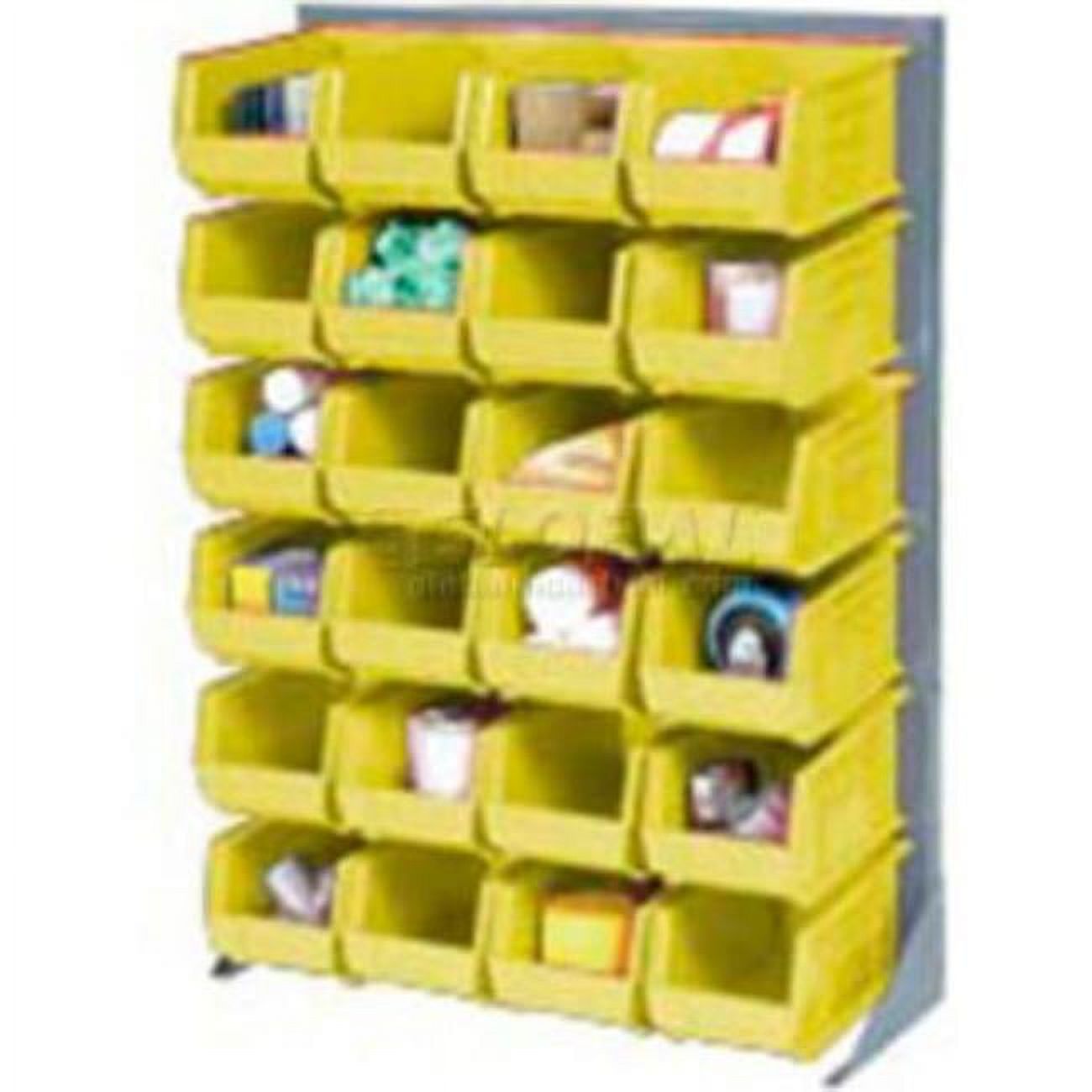 50 x 35 x 15 in. Singled Sided Louvered Bin Rack with 24 Yellow Premium ...