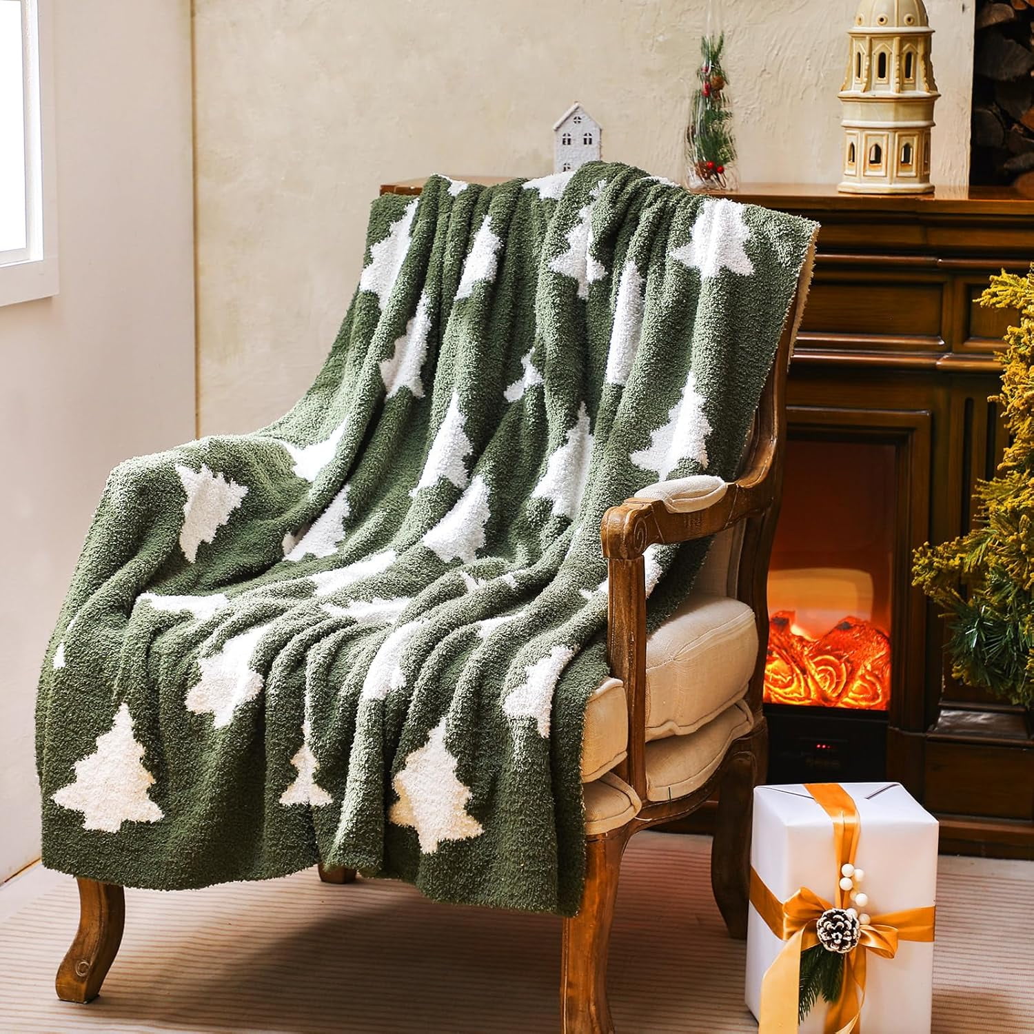 50 x 60 Inch Christmas Tree Throw Blanket Microfiber Xmas Tree Blanket ...