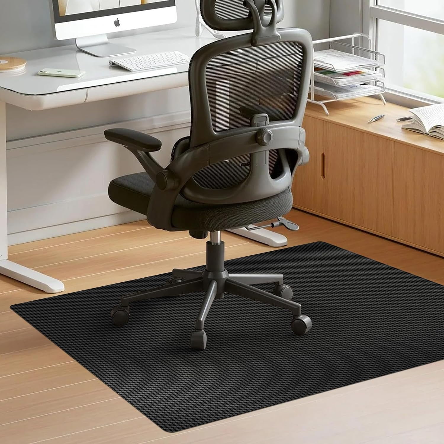 50” x 60” Large Office Chair Mat, Carbon Fiber Pattern Chair Mat for ...