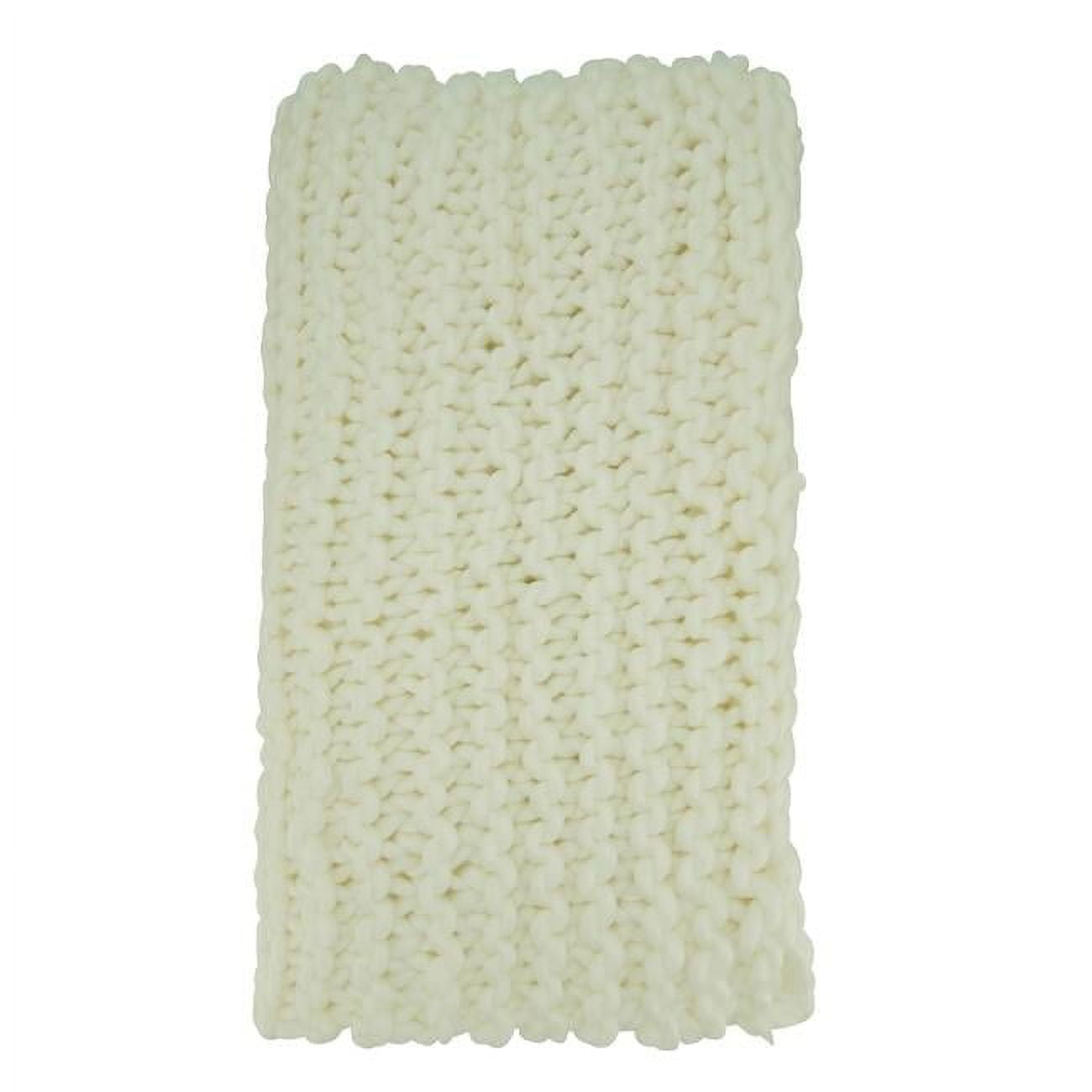 50 x 60 in. Chunky Knit Oblong Throw Blanket, Ivory - Walmart.com