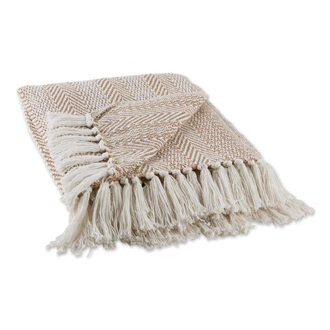 50 x 60 in. Herringbone Stripe Throw, Stone - Walmart.com