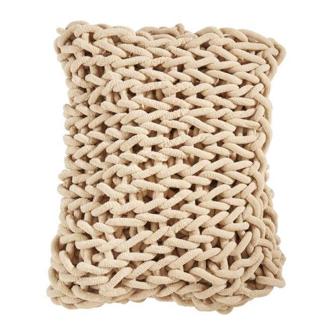 50 x 60 in. Textured Chunky Knit Cozy Throw, Natural - Walmart.com