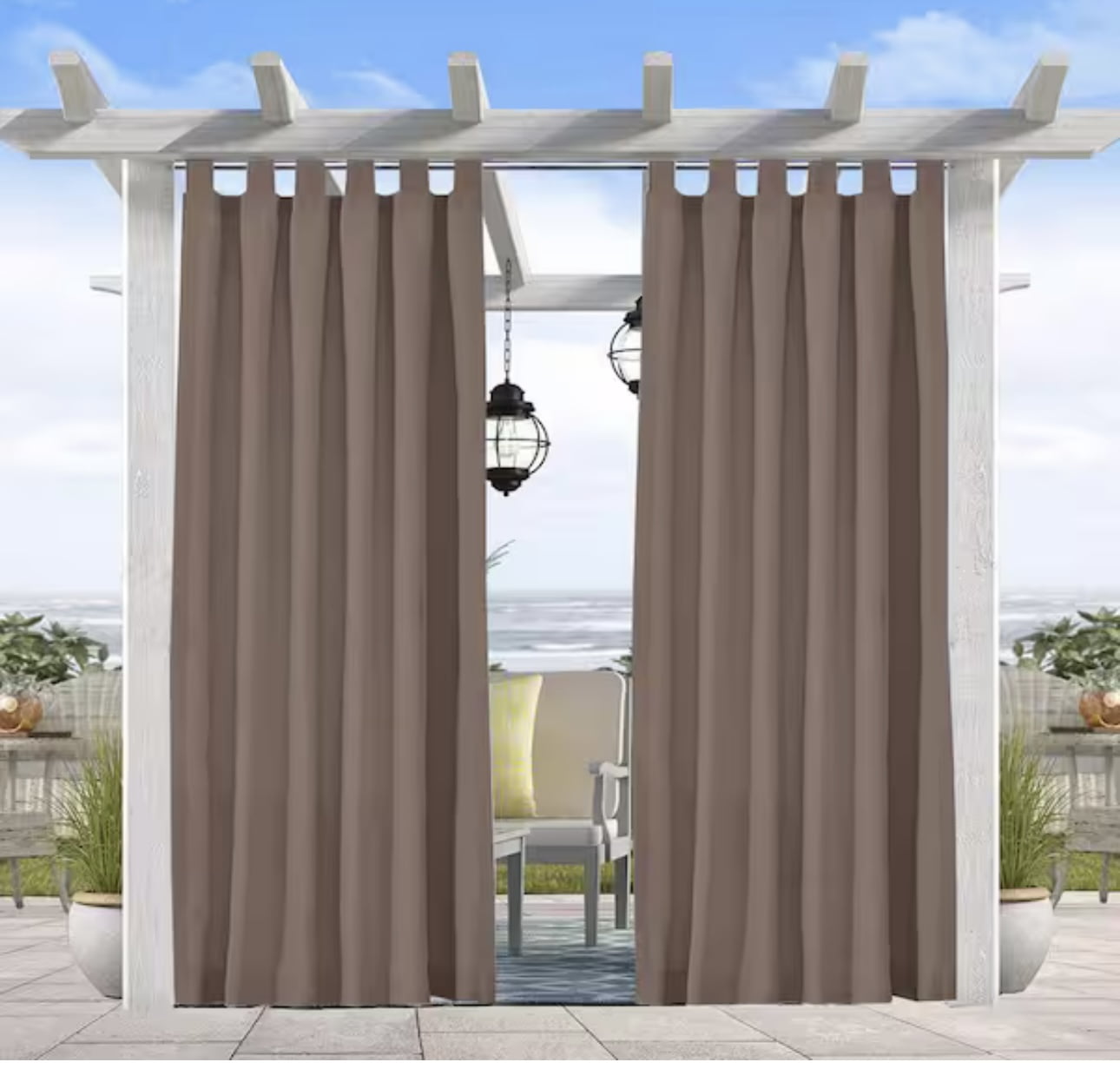 50" x 84" Indoor/Outdoor Thermal Insulated Solid Tab Top Single ...