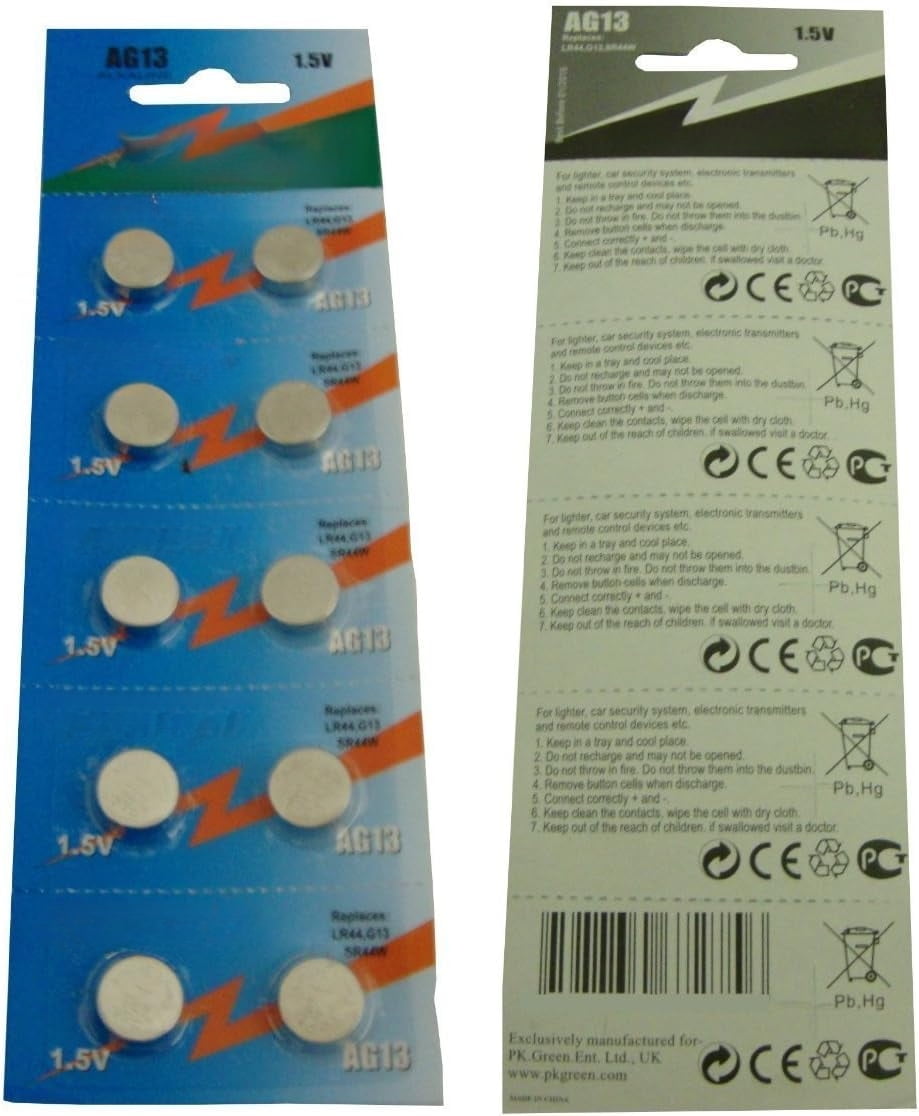50 x AG13 Alkaline Button Cell Batteries -A76 L1154 SR44 G13 357 PX76A ...