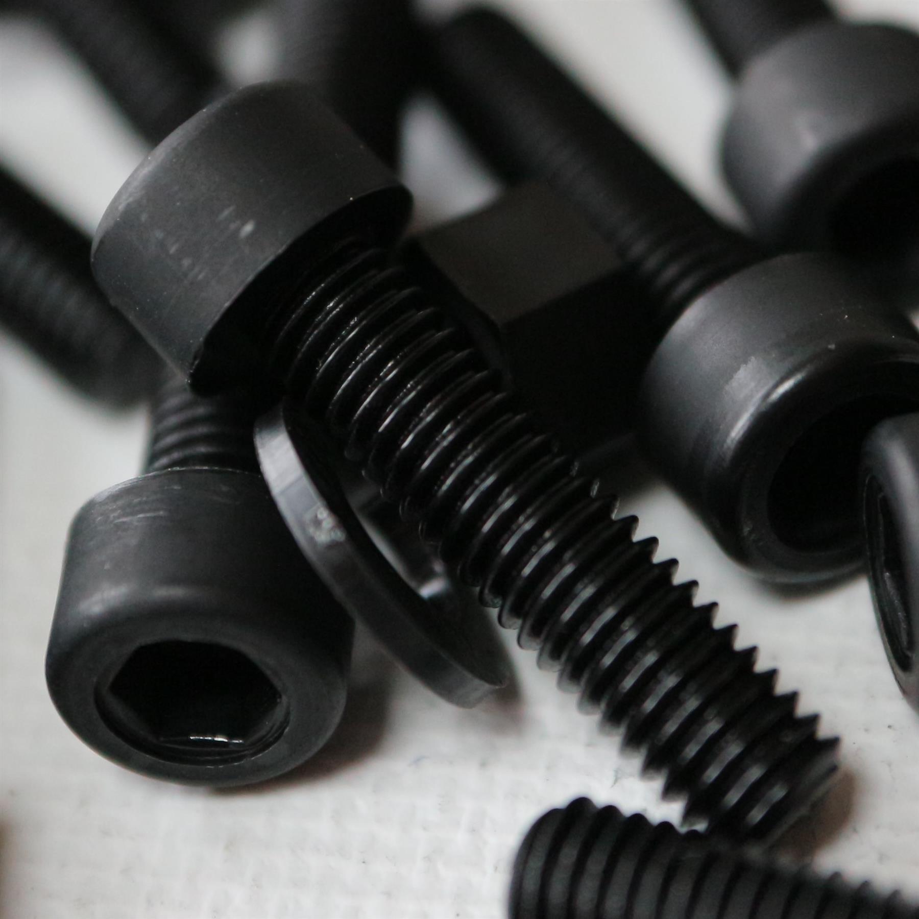 50 x Black Nylon socket head, plastic machine screws, M5 x 20mm ...
